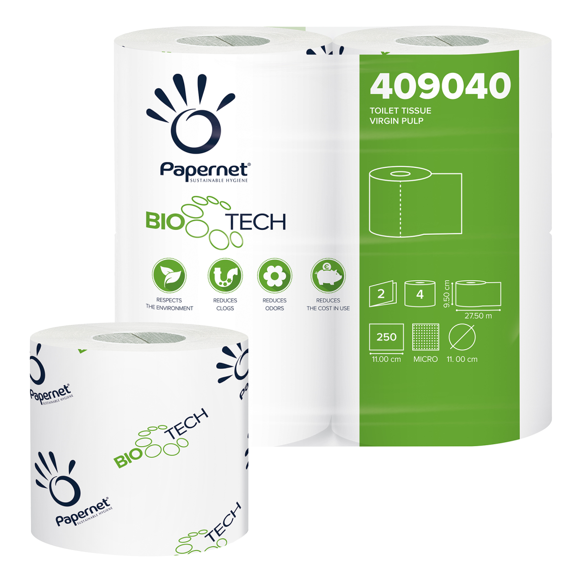 Sofidel Toilettenpapier mit Bio Tech VE= 4x24 Rollen á 250 Blatt, 2-l
